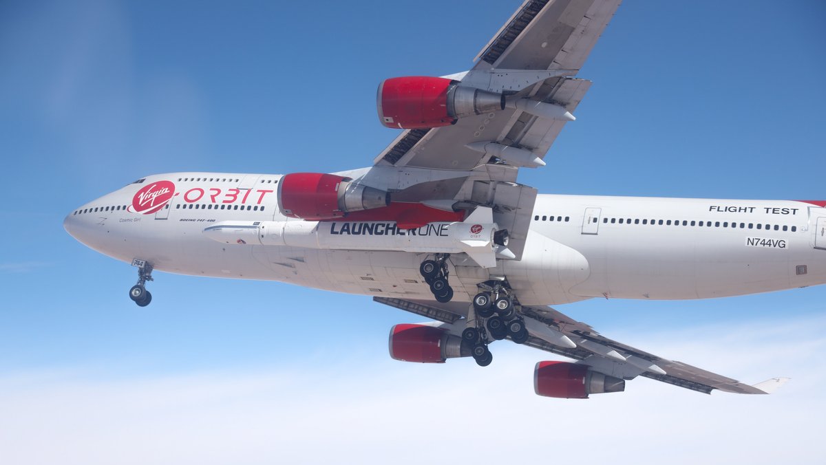 Virgin Orbit's rocket-carrying Boeing 747 takes first flight with ...
