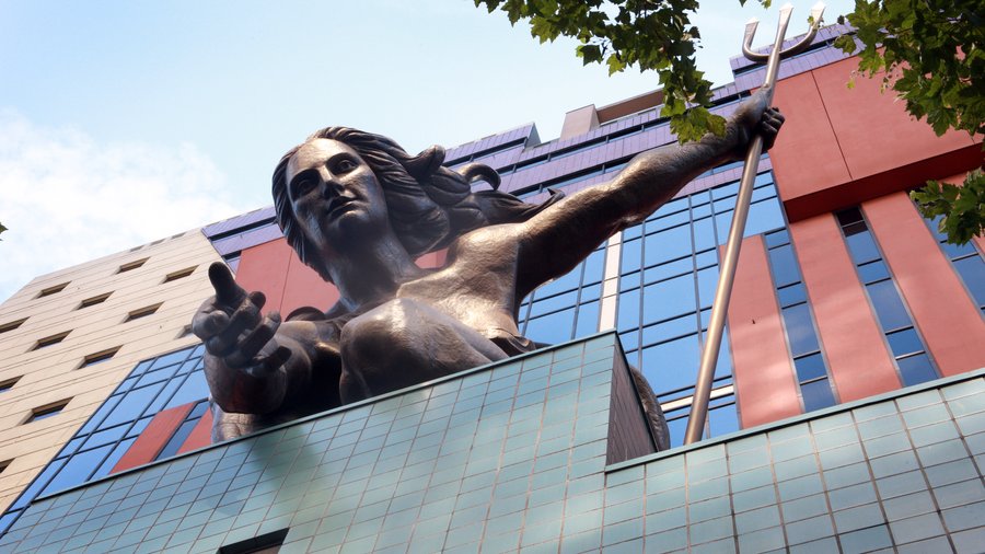 Portlandia Statue Night