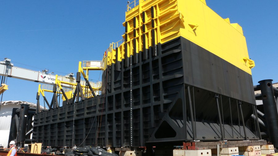 850-ton OE Buoy, built at Vigor in Portland, is a symbol off wave ...