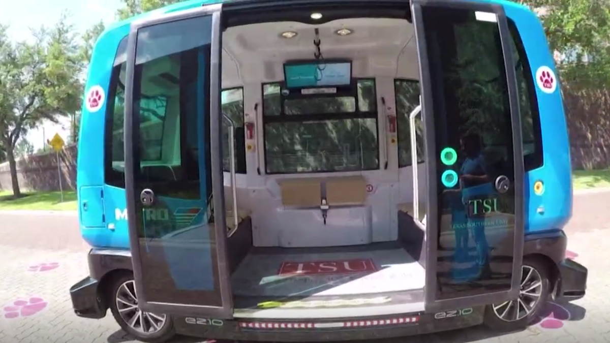 Driverless shuttle debuts at Texas Southern University in Houston ...