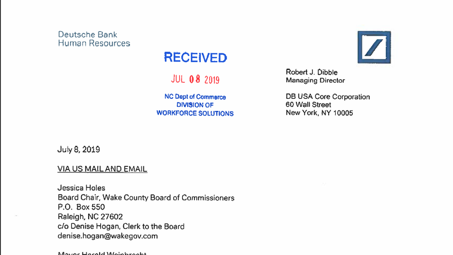 Deutsche Bank (NYSE: DB) discloses layoffs at Cary tech hub - Triangle ...