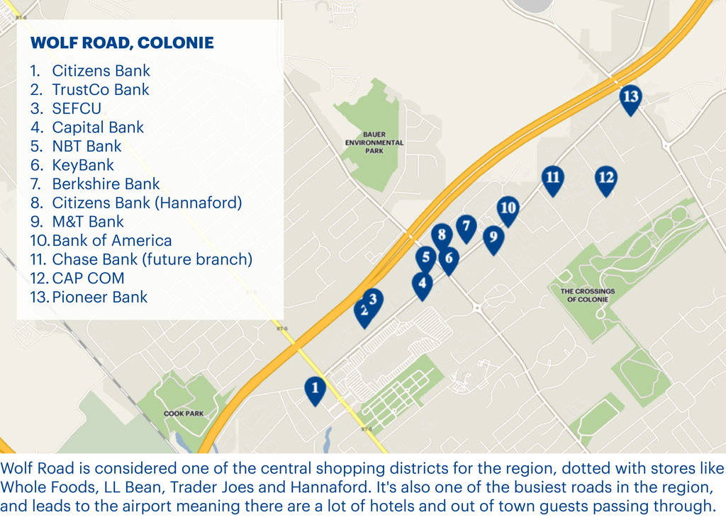 Wolf Road, Clifton Park, State Street are Albany's banking hot spots ...