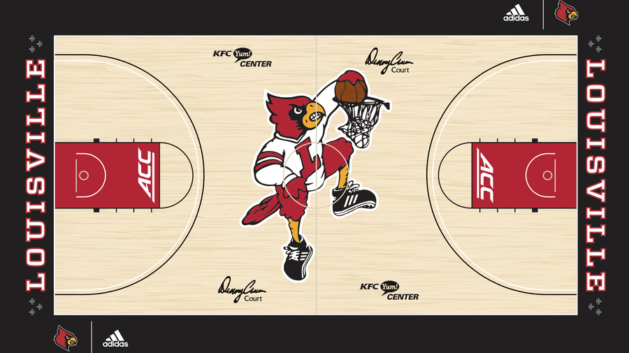 See the new U of L basketball court design at the Yum Center ...