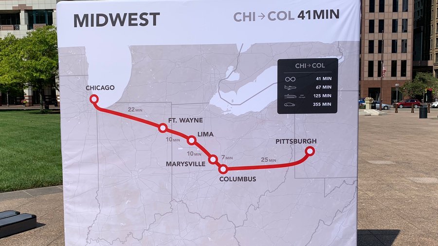 Virgin Hyperloop One test pod visits Ohio Statehouse - Columbus ...