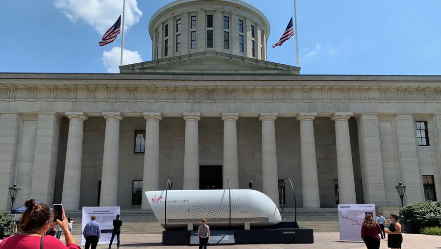 Virgin Hyperloop One test pod visits Ohio Statehouse - Columbus ...