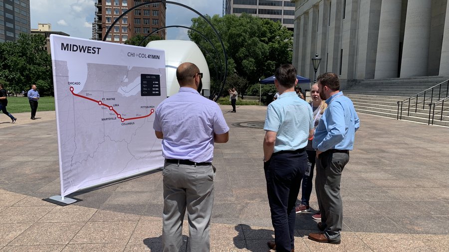 Virgin Hyperloop One test pod visits Ohio Statehouse - Columbus ...