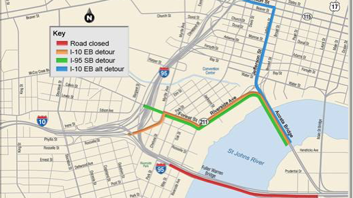 Downtown Jacksonville bridges see detours this weekend - Jacksonville ...