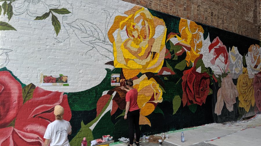 rose mural