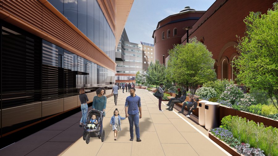 Pavilion pedestrian walk rendering