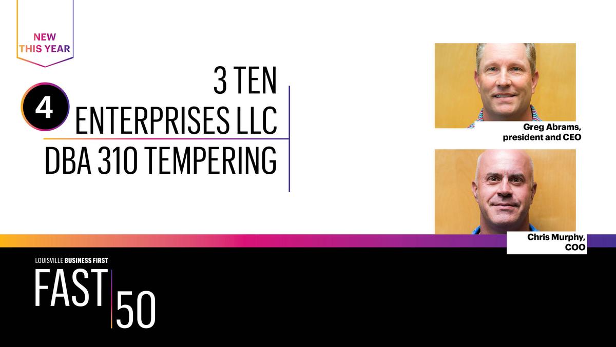 Fast 50: 3 Ten Enterprises LLC dba 310 Tempering - Louisville Business ...