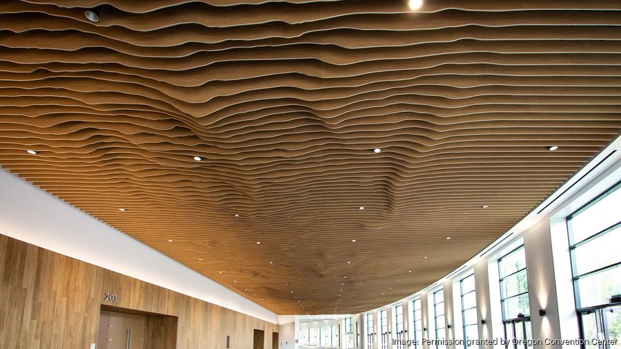 Renovated OCC Oregon Ballroom Lobby and Topographical Ceiling Photo ...