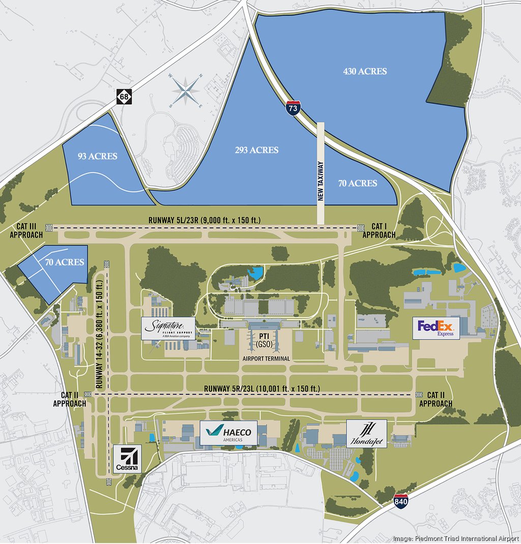 Without the taxiway bridge at Piedmont Triad International Airport ...