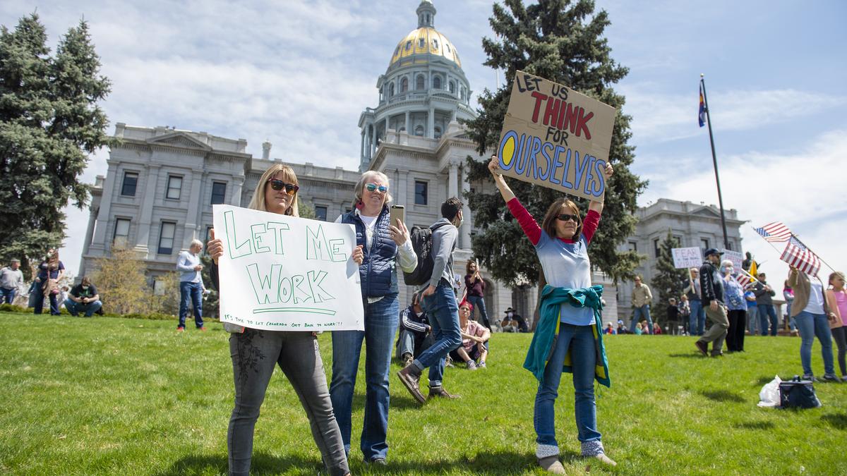 Groups protest stay-at-home order at Colorado Capitol (Photos) - Denver ...