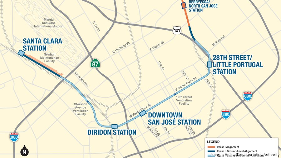 BART, VTA announce start of service to San Jose - Silicon Valley ...