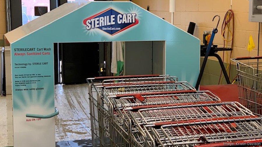 SterileCart is a conveyor style system that disinfects shopping carts ...