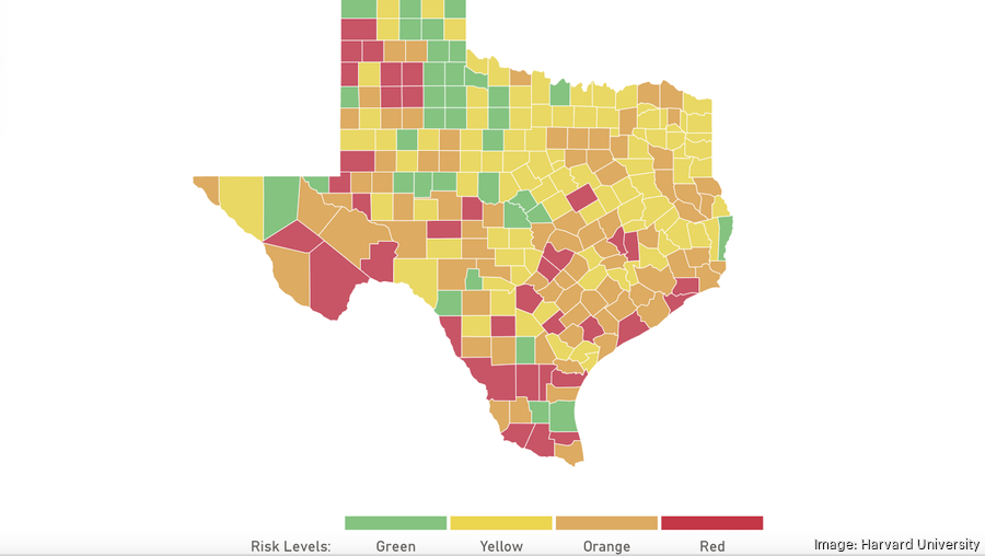 Texas' Covid hot spots mapped - Austin Business Journal