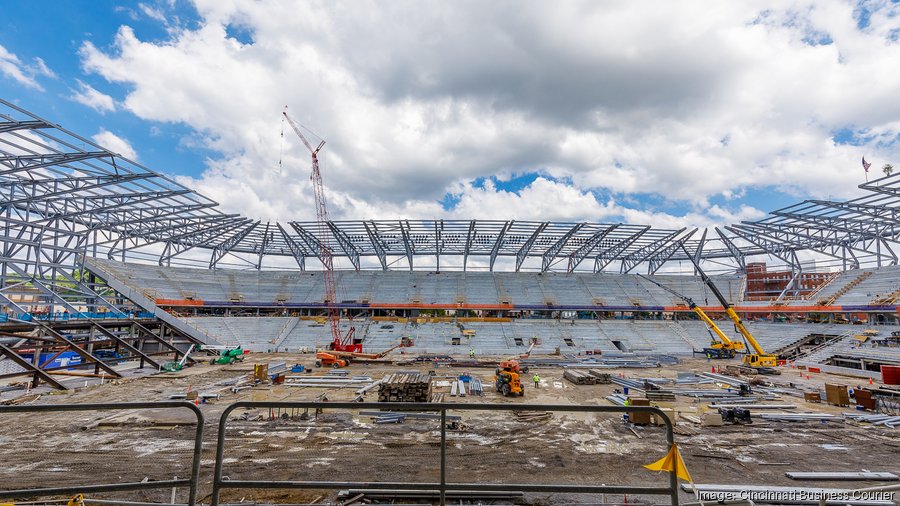 FC Cincinnati's West End Stadium tops off: PHOTOS - Cincinnati Business ...
