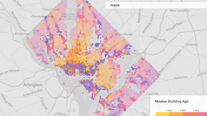 DC Maps: DC Neighborhoods' Buildings Visualized in Age Map - Washington ...
