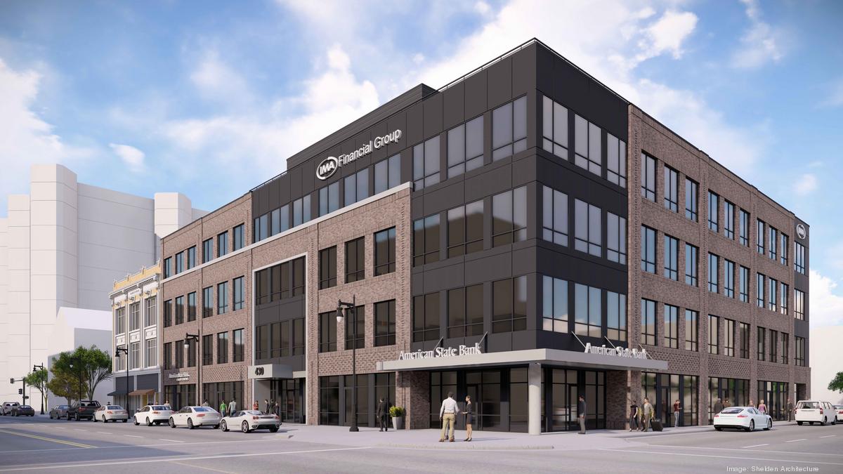 Downtown office building anchored by IMA Financial has a first-floor ...