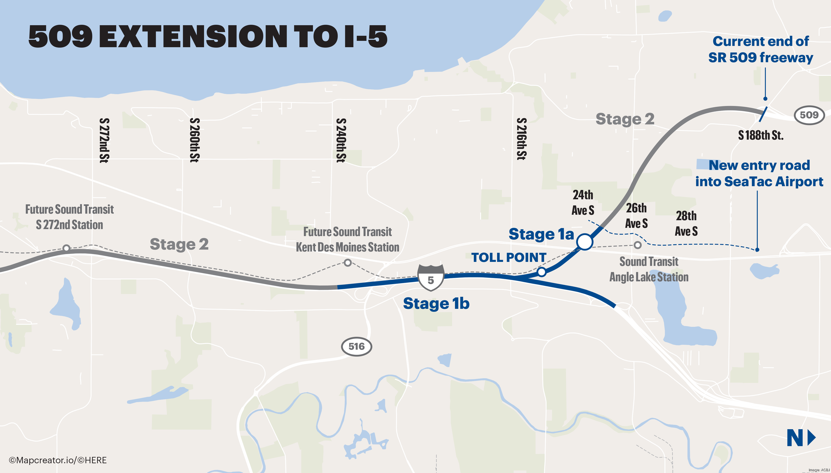 Long-awaited $1B extension of Highway 509 through SeaTac is finally ...