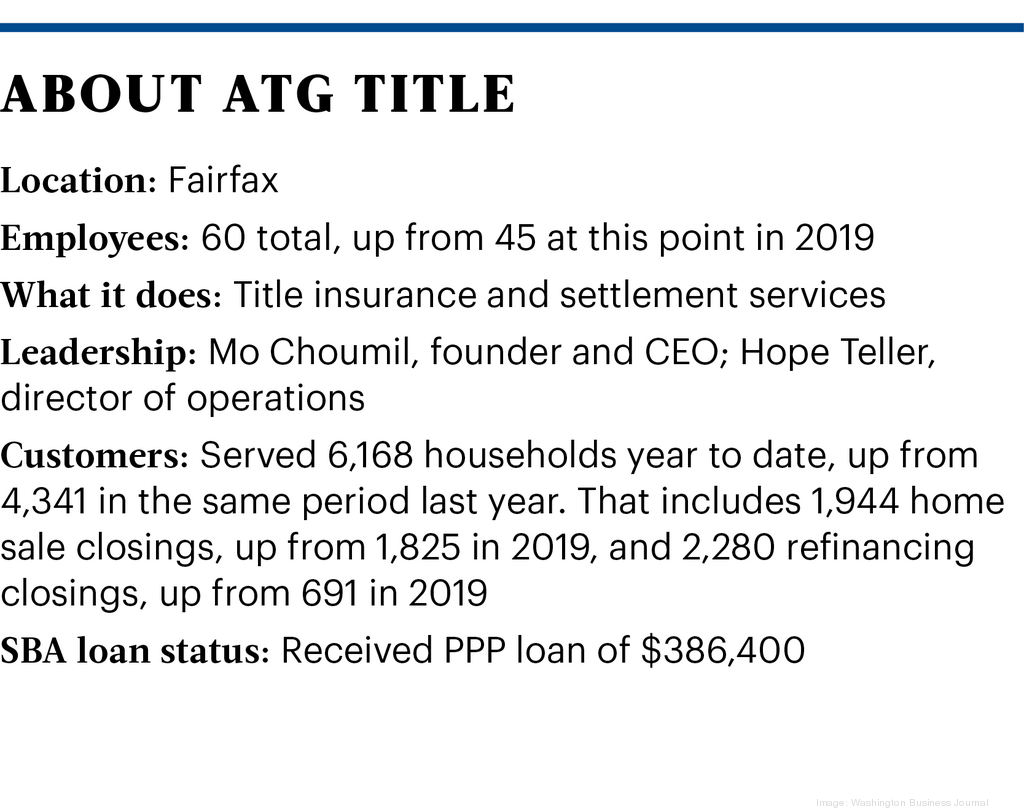 Small Business, Big Mission: ATG Title - Washington Business Journal