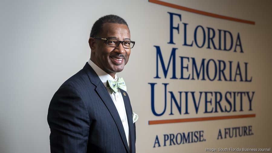 Florida Memorial University President Jaffus Hardrick looks to the ...