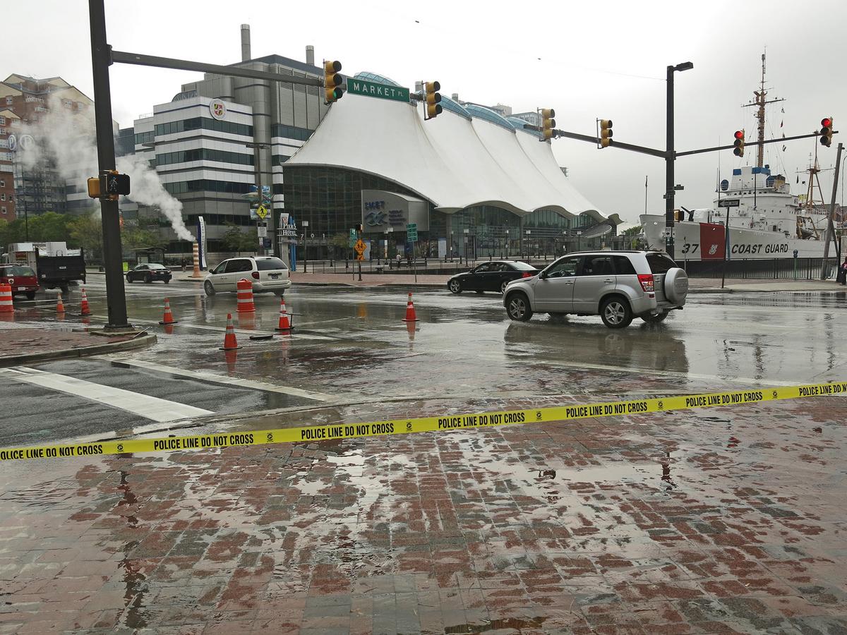 Water main break slows traffic near Inner Harbor - Baltimore Business ...