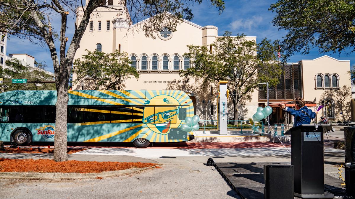 PSTA unveils first completed SunRunner station (Photos) - Tampa Bay ...