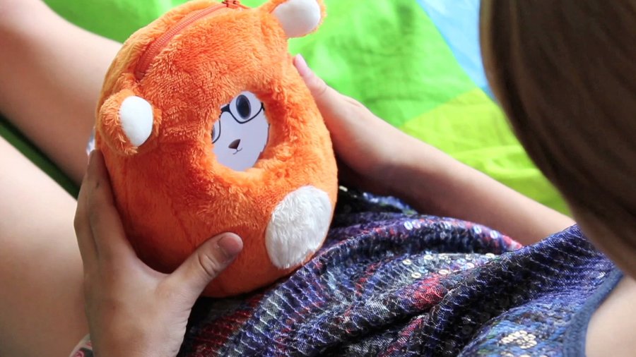 An Ubooly toy, a plush toy and app that turns a smart phone into a ...