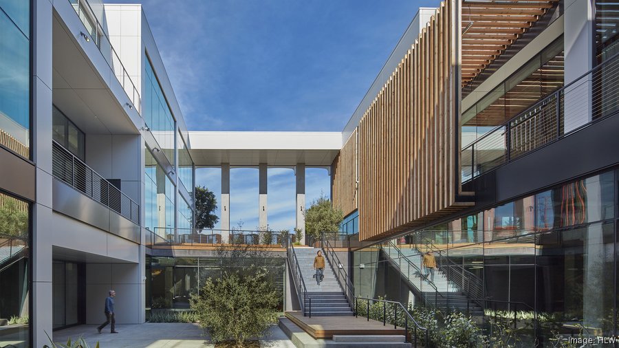 Architecture firm HLW brings green space to adaptive reuse projects 555 Aviation and West End ...