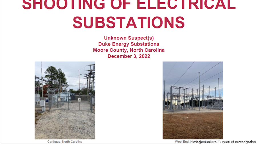 Duke Energy substation attacks draw $75K reward offer - Charlotte Business Journal