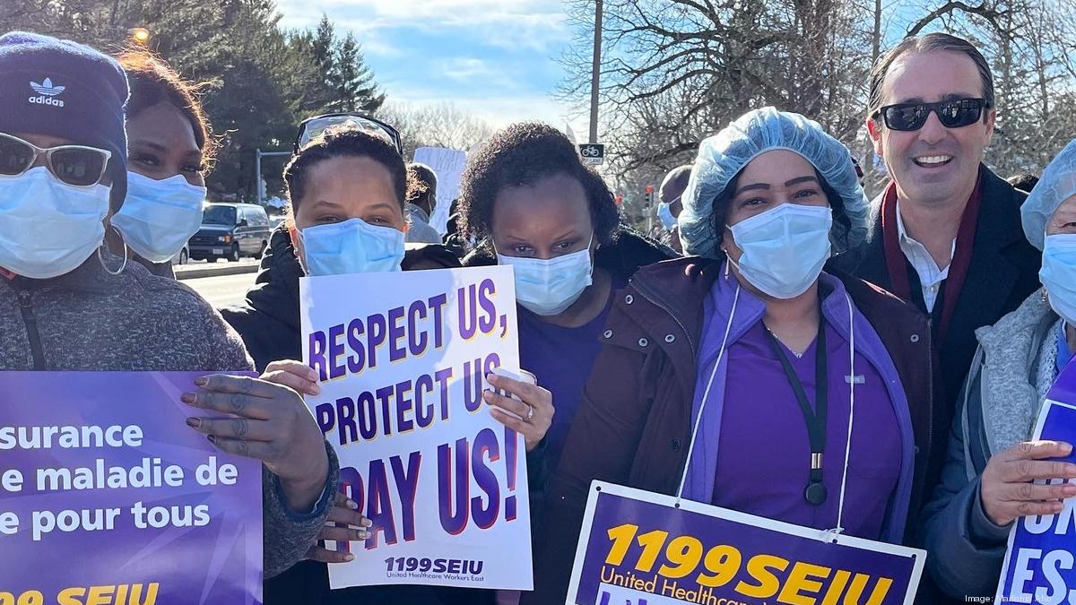 Faulkner Hospital healthcare workers protest wages - Boston Business ...