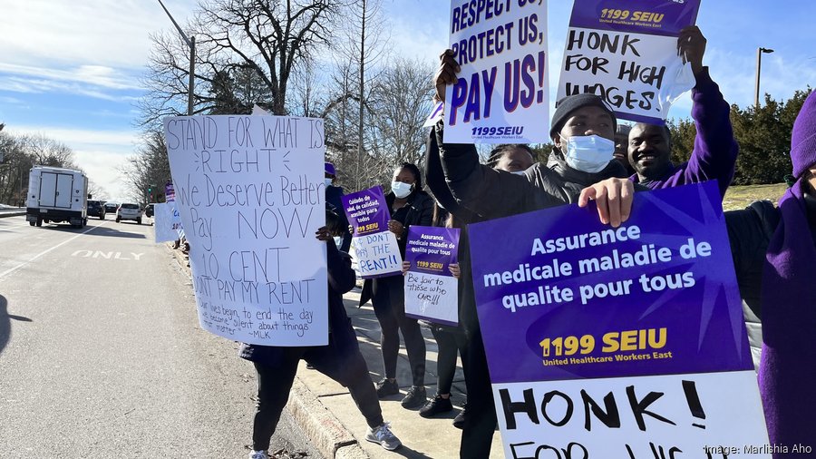 Faulkner Hospital healthcare workers protest wages - Boston Business ...