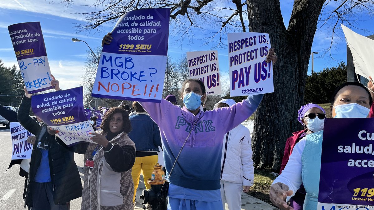 Faulkner Hospital healthcare workers protest wages - Boston Business ...