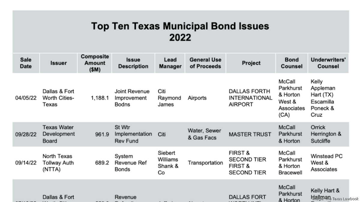 New Texas municipal bonds were down in 2022, but the need remains ...
