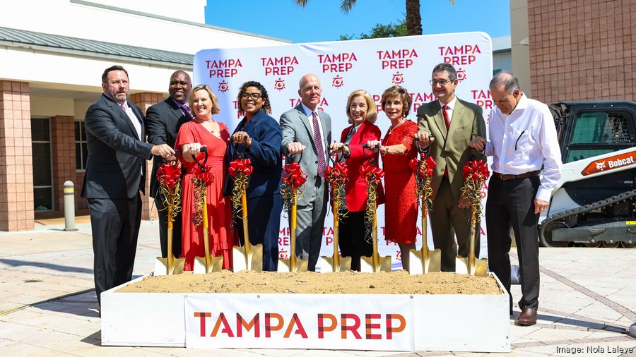 Judy Genshaft Steve Greenbaum Tampa Prep building - Tampa Bay Business Journal