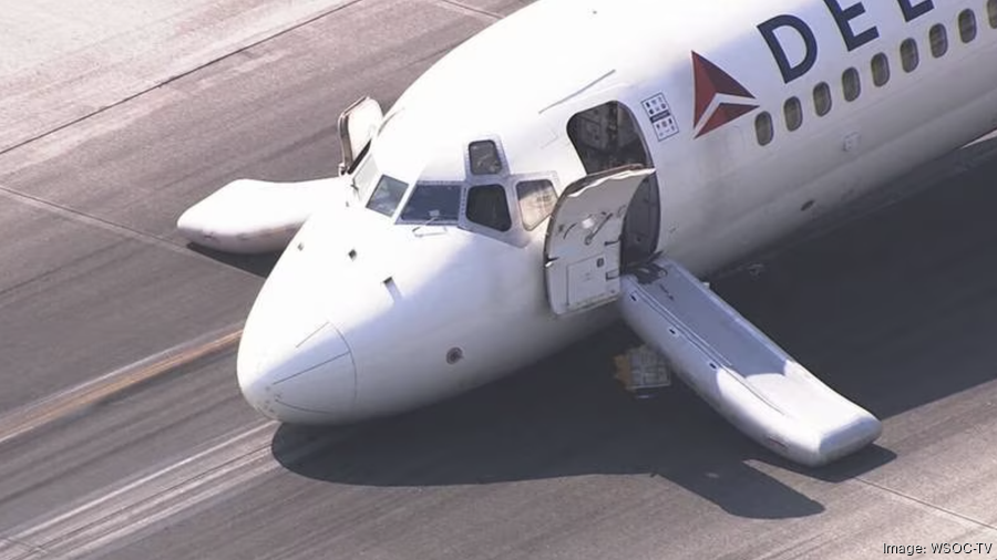 Delta Air Lines flight arrives at CLT without working landing gear ...