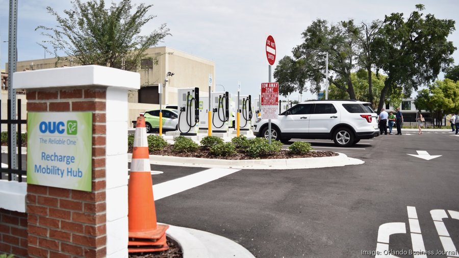 OUC debuts large electric-vehicle charging hub in Orlando - Orlando ...