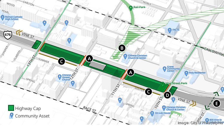 City unveils 3 options for capping Vine Street Expressway in Chinatown ...