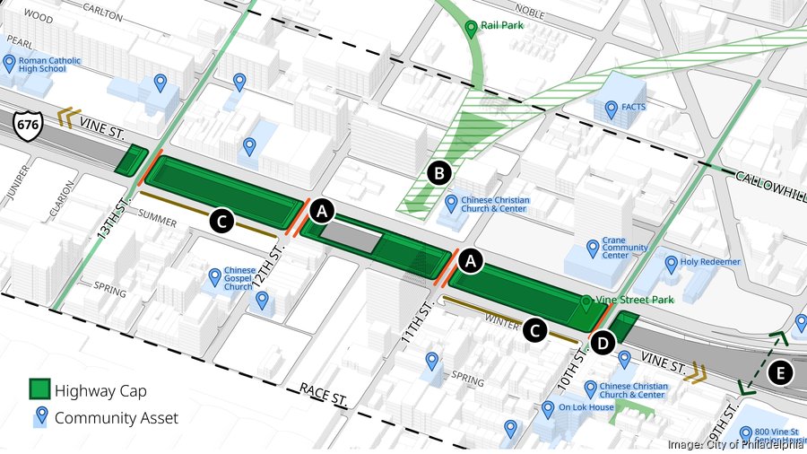 City unveils 3 options for capping Vine Street Expressway in Chinatown ...