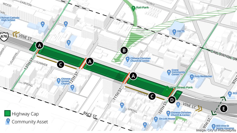 City unveils 3 options for capping Vine Street Expressway in Chinatown ...