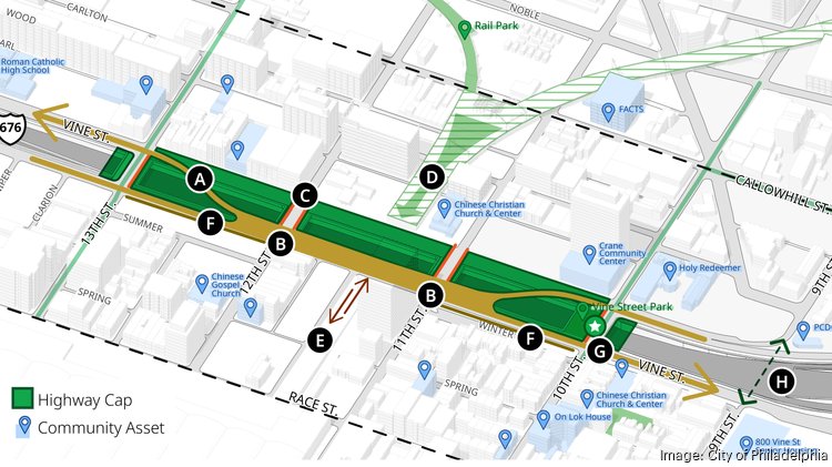 City unveils 3 options for capping Vine Street Expressway in Chinatown ...
