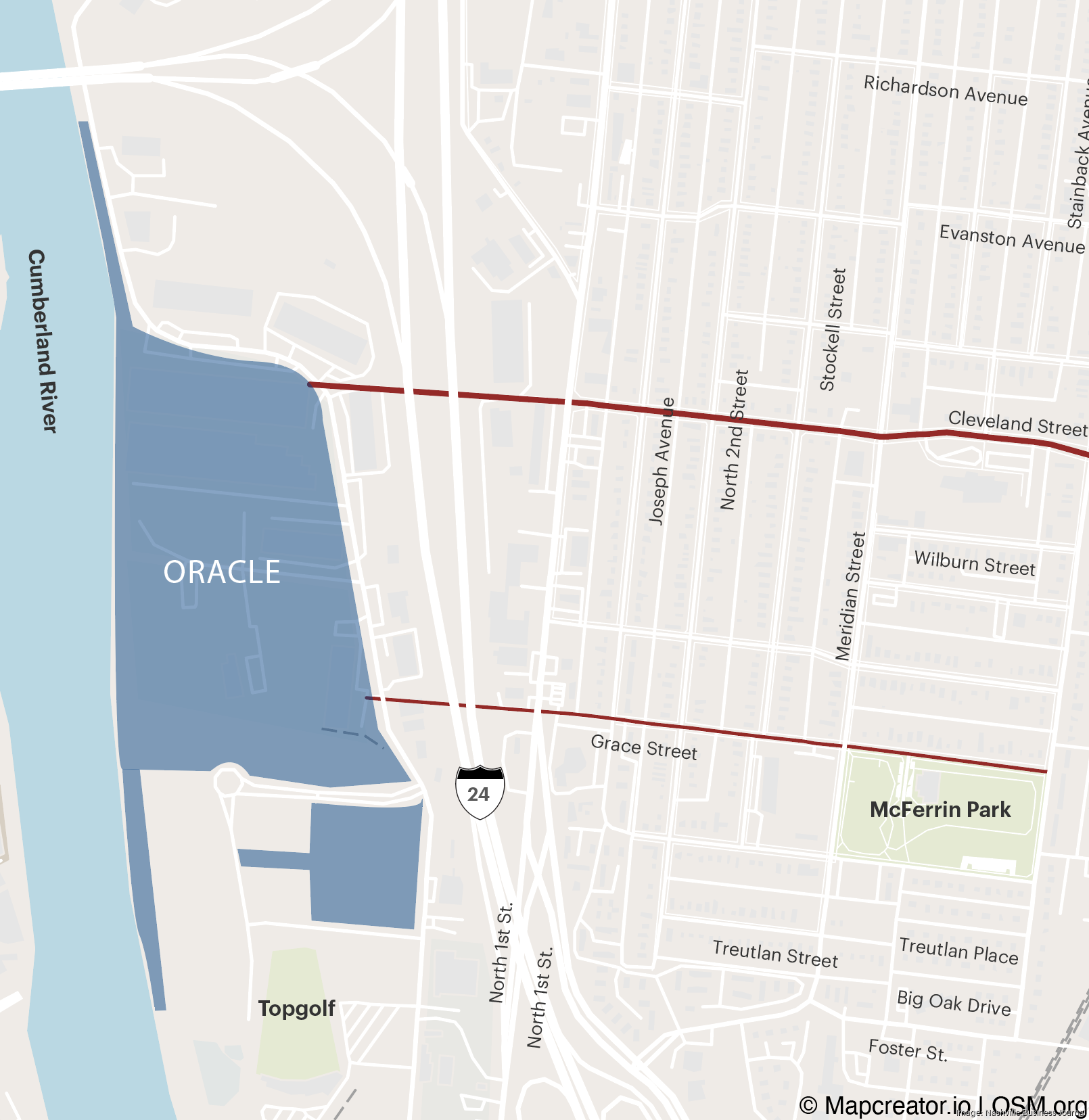 Oracle campus ties to Dickerson Pike, East Nashville under I-24 still ...