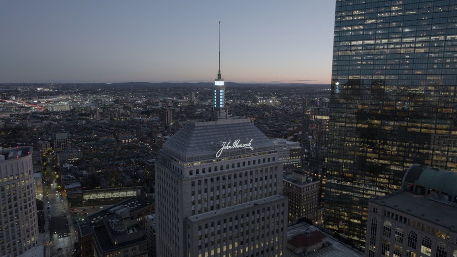 John Hancock's signature lights up Boston skyline - Boston Business Journal