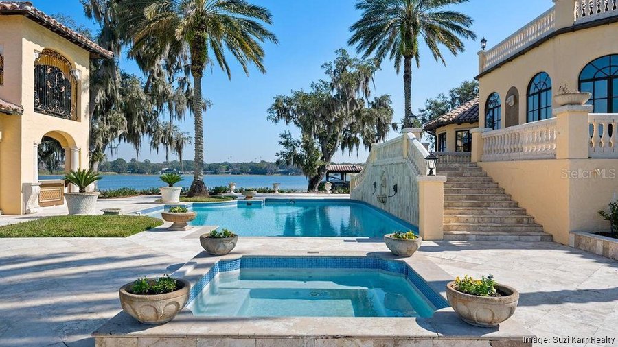Windermere mansion on peninsula on Lake Down near Orlando for sale ...