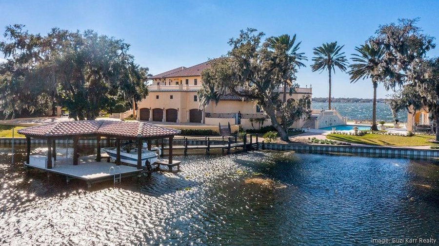 Windermere mansion on peninsula on Lake Down near Orlando for sale ...