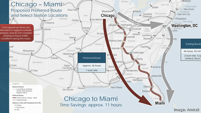 Amtrak proposes train route from Chicago to Miami - South Florida ...