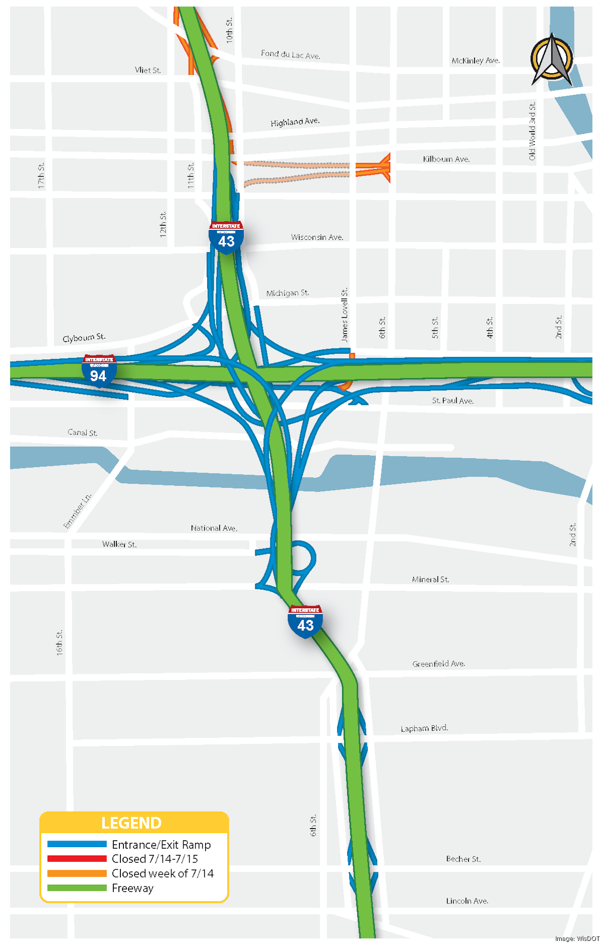 Downtown road and ramp closures during Milwaukee RNC - Milwaukee ...