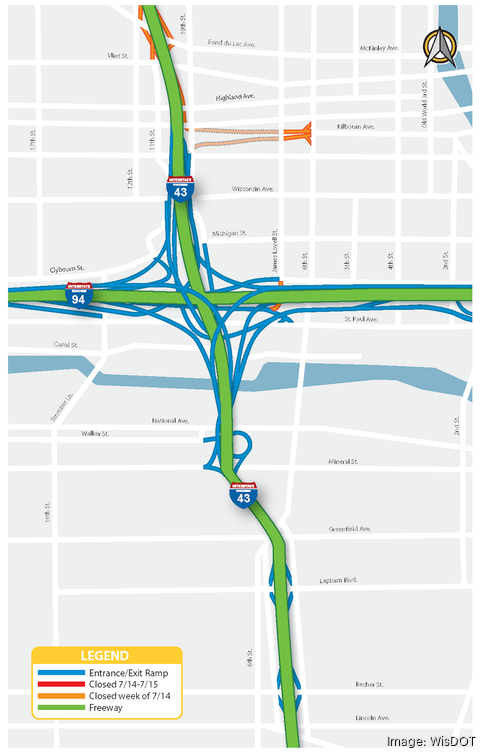 Downtown road and ramp closures during Milwaukee RNC - Milwaukee ...