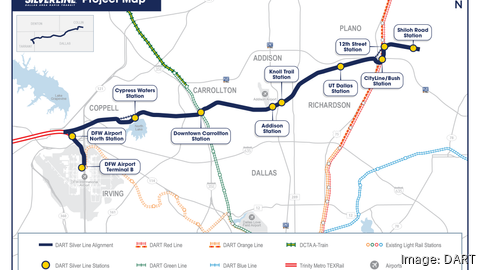 DART Silver Line now 70% complete, train cars begin testing - Dallas ...